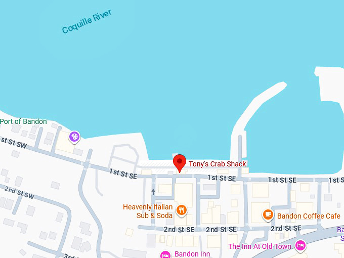 16. tony's crab shack map