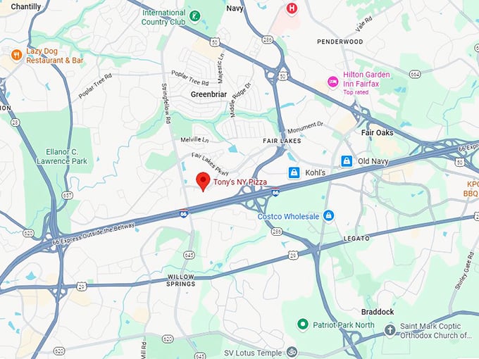 16. tony's ny pizza map