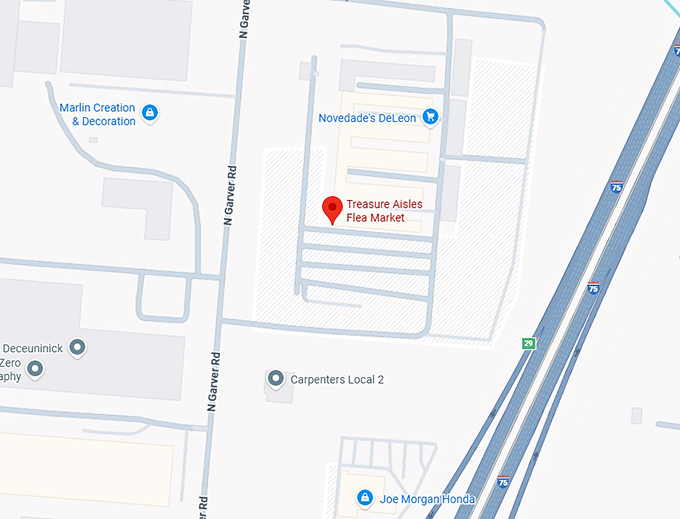 16. treasure aisles flea market map