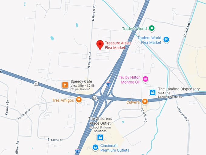 16. treasure aisles flea market map