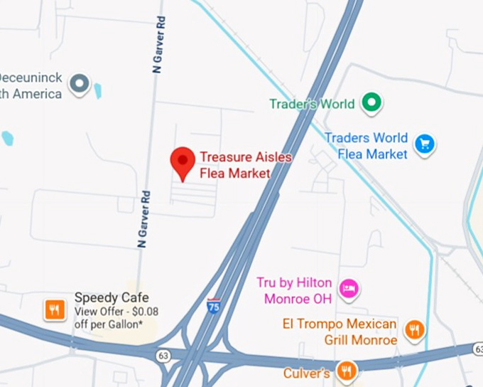 16. treasure aisles flea market map