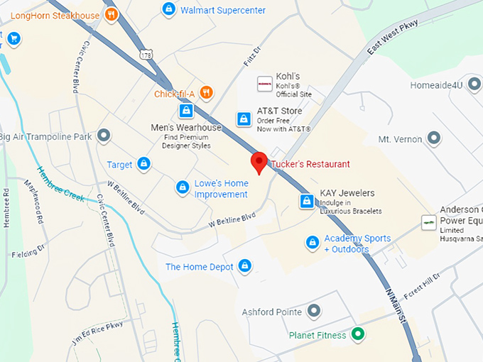 16. tucker's restaurant map