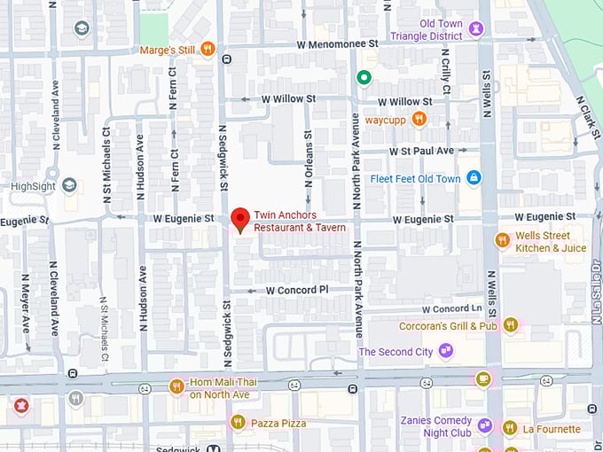 twin anchors restaurant & tavern map