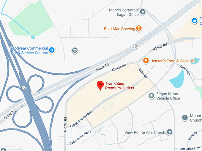 16. twin cities premium outlets map