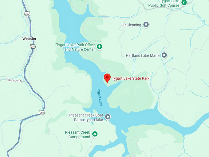 16. tygart lake state park map