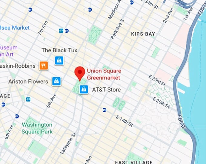 16. union square greenmarket map