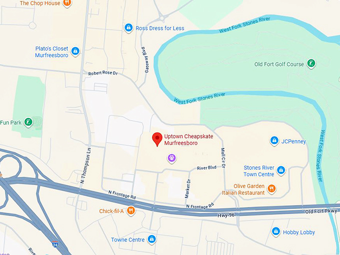 uptown cheapskate murfreesboro map