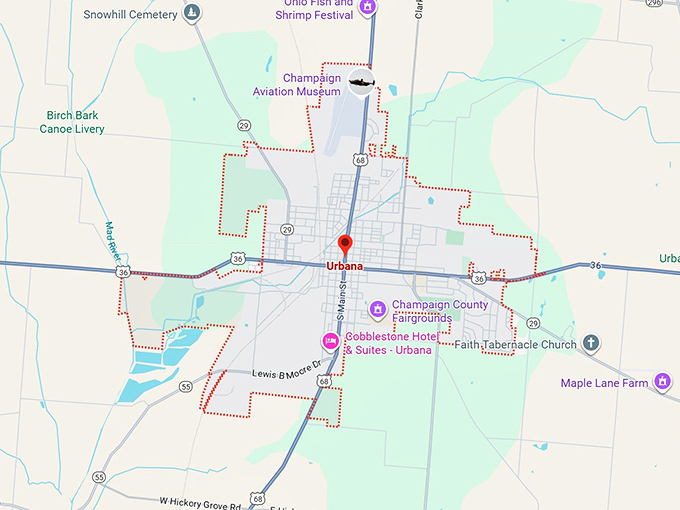 16. urbana, oh map