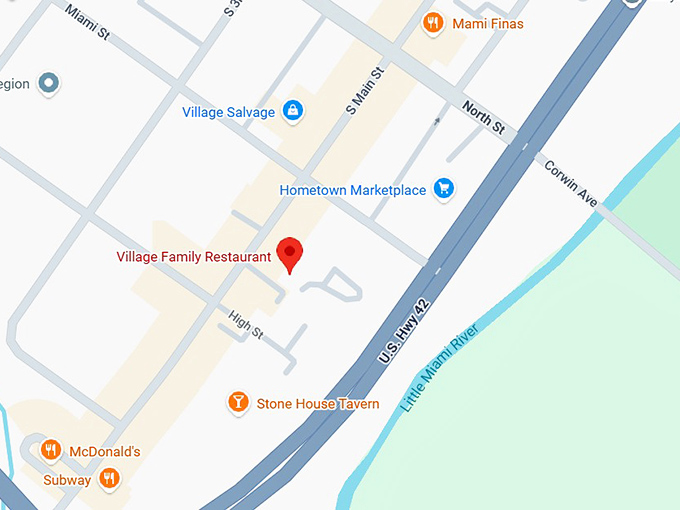 16. village family restaurant map