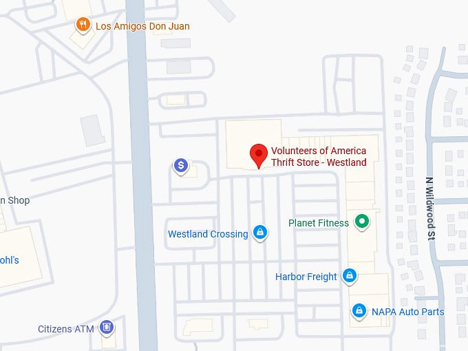 16. volunteers of america thrift store westland map