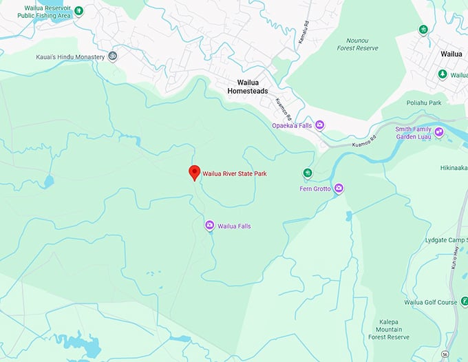 16. wailua river state park map