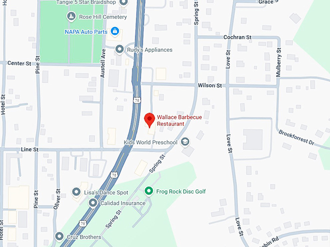 16. wallace barbecue restaurant map