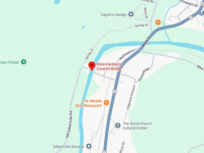 16. ware hardwick covered bridge map