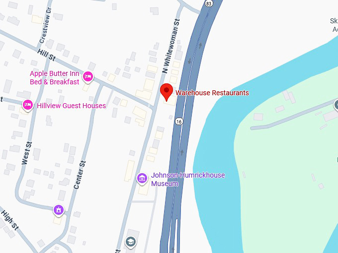 warehouse restaurants map