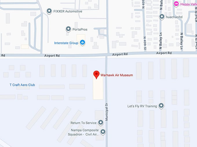 warhawk air museum map