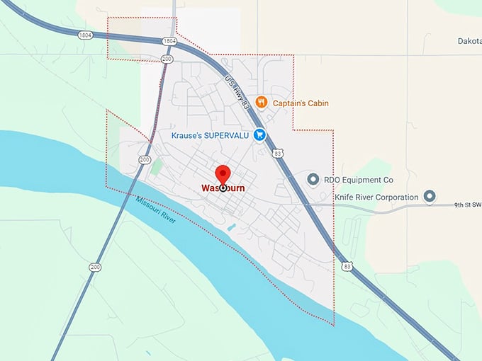 16. washburn, nd map