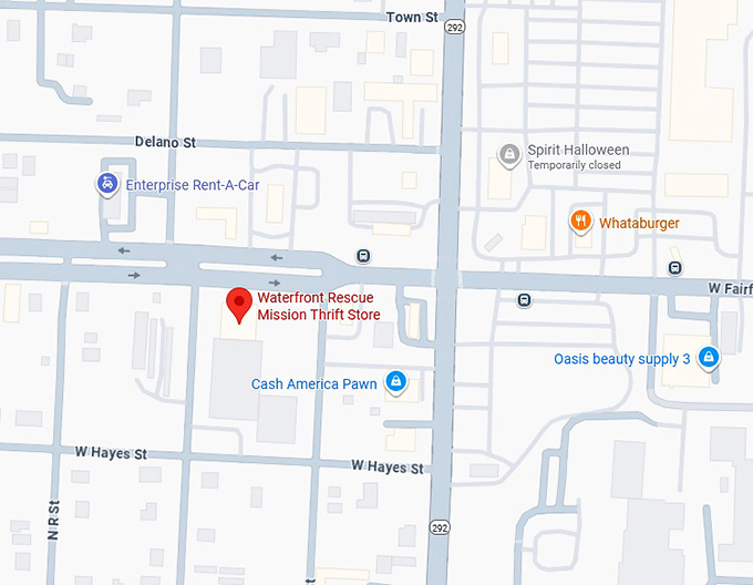 16. waterfront rescue mission thrift store (2125 w fairfield dr) map