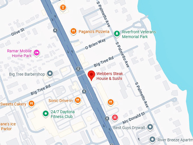 16. webbers steak house & sushi map
