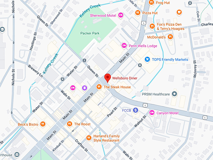 16. wellsboro diner map