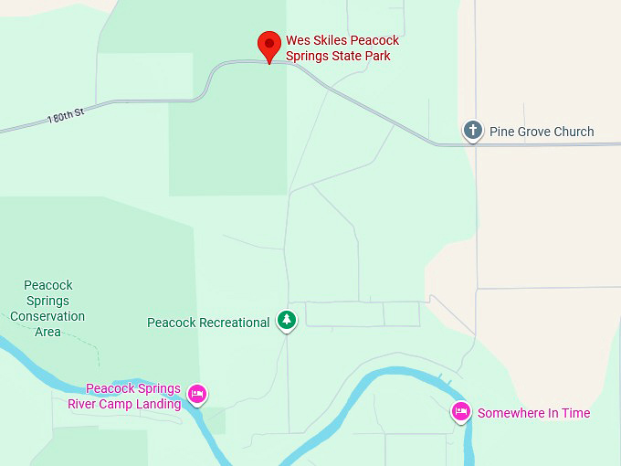 16. wes skiles peacock springs state park map
