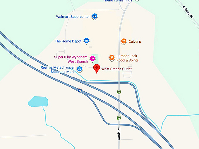 16. west branch outlet map