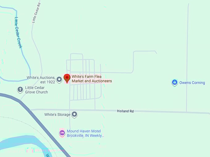 16. white's farm flea market and auctioneers map