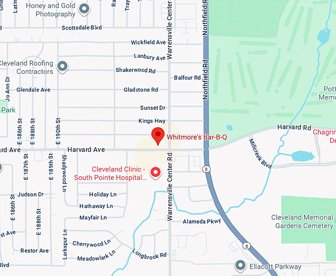 16. whitmore's bar b q map