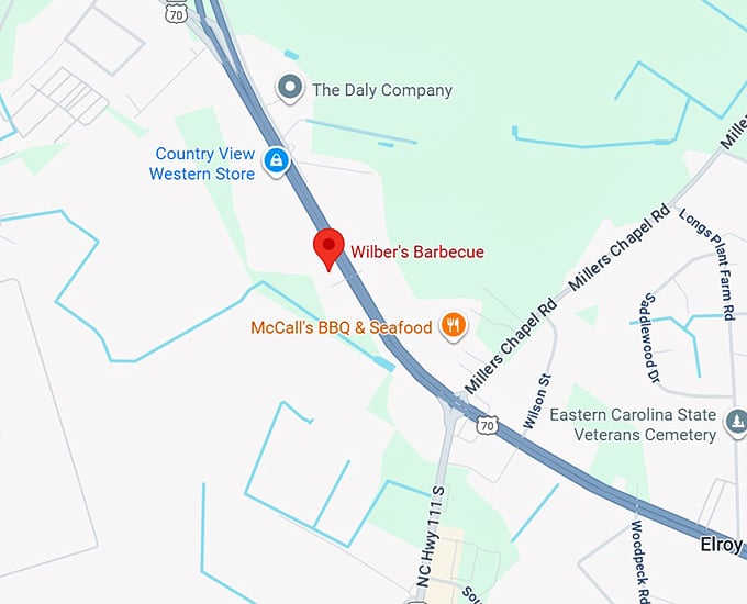 16. wilber's barbecue map