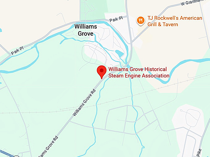 16. williams grove historical steam engine association map
