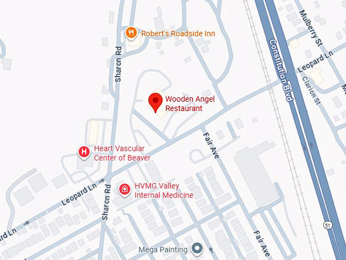 16. wooden angel restaurant map