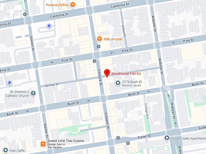woodhouse fish co. map