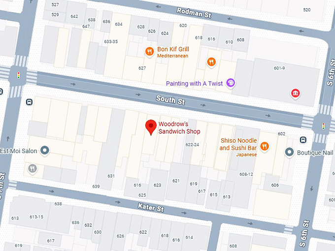 16. woodrow's sandwich shop map