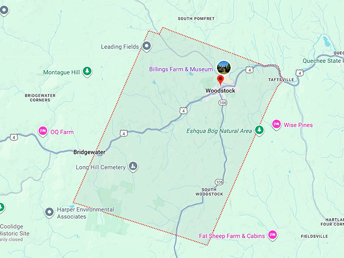 16. woodstock, vt map