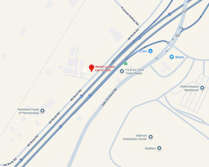 16. world's largest can of paint map