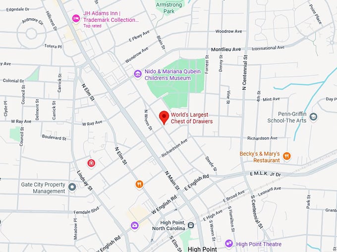 16. world's largest chest of drawers map