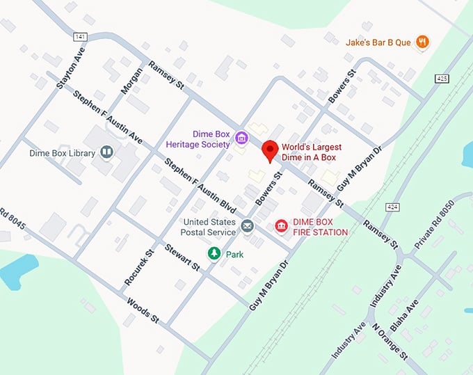 16. world's largest dime in a box map
