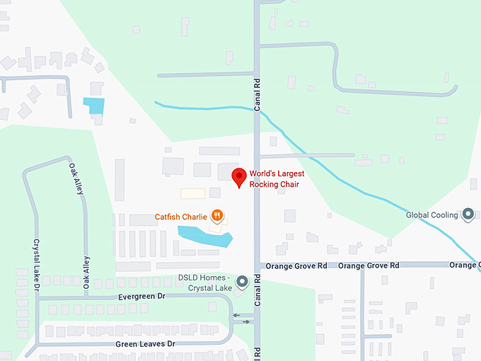 16. world's largest rocking chair map