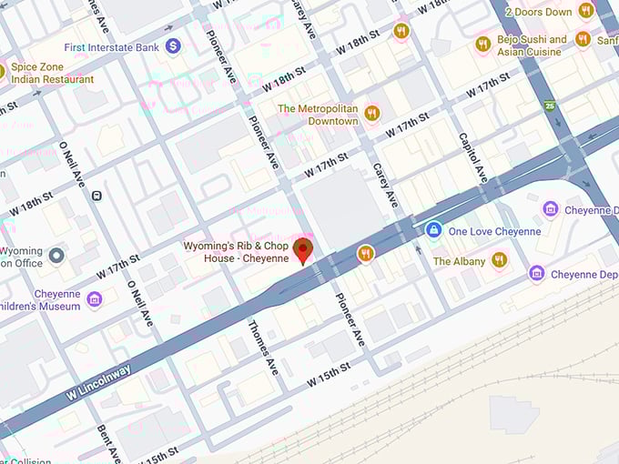 16. wyoming's rib & chop house cheyenne map