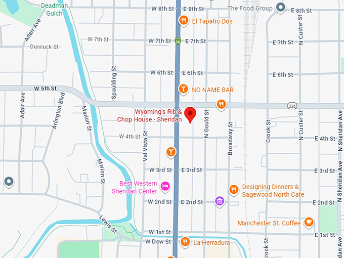 16. wyoming's rib & chop house sheridan map