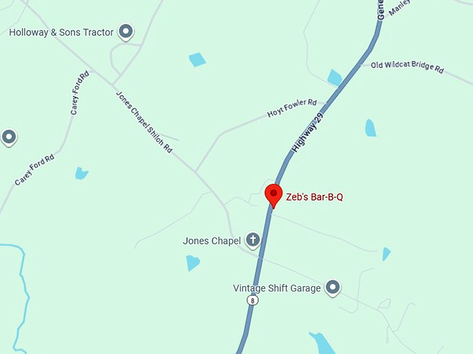 16. zeb's bar b q map