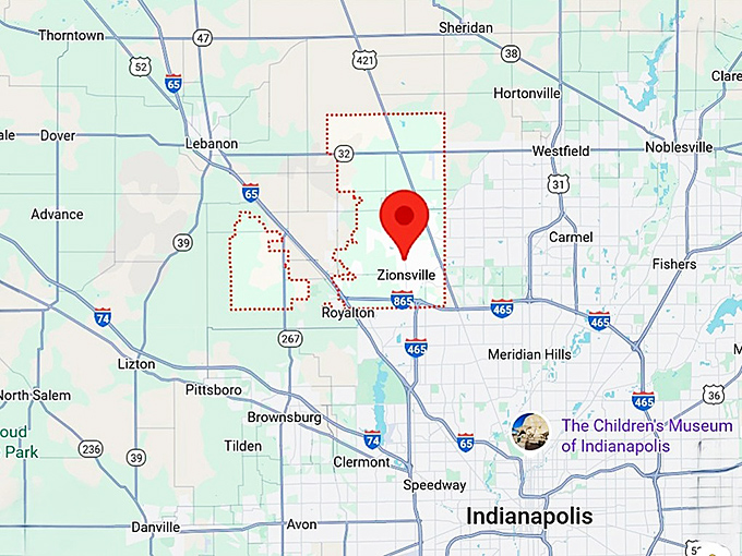 16. zionsville map