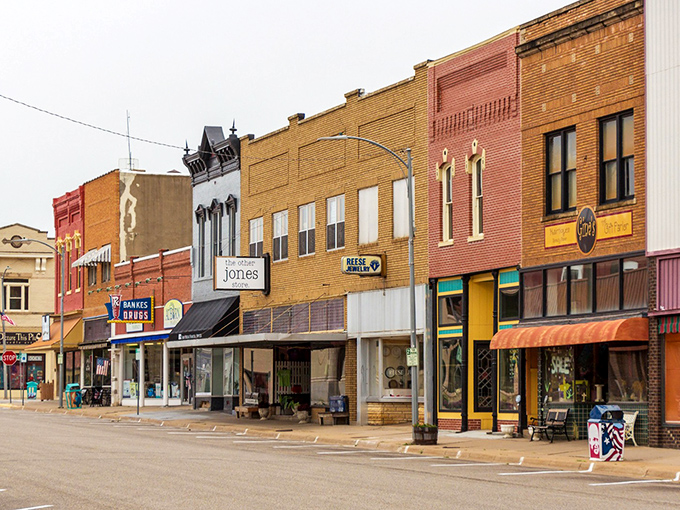 Abilene's colorful main street looks like a movie set where every storefront has a story and every brick holds a memory.
