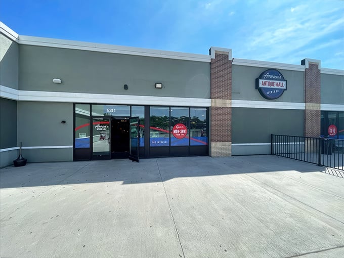 That classic storefront promises treasures inside &ndash; your next favorite vintage find is waiting just beyond those doors.