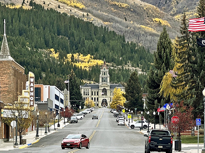 Anaconda's historic downtown stretches toward the mountains, where your Social Security check stretches even further.