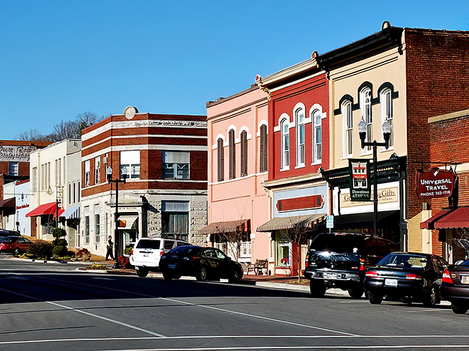 Athens' colorful downtown looks like a Norman Rockwell painting come to life, with historic brick buildings that have stories to tell.