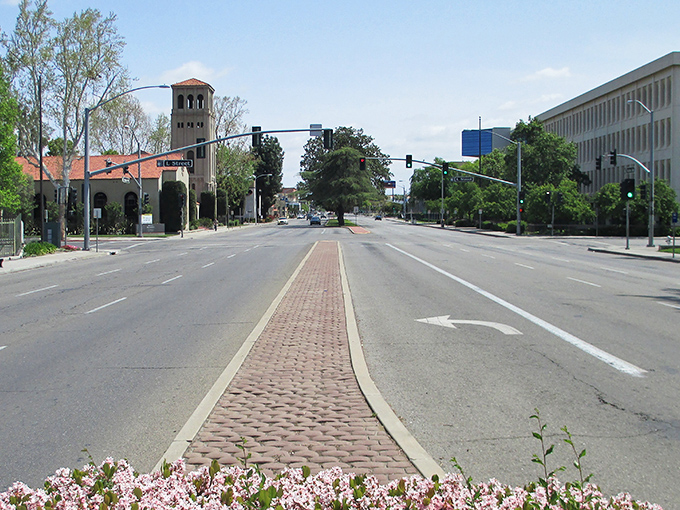 Downtown Bakersfield welcomes you with Spanish-style architecture and brick-lined streets &ndash; affordable California living with small-town charm.