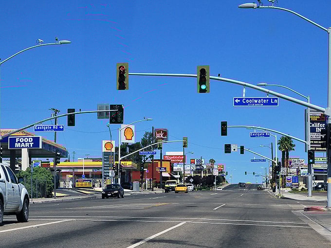 Barstow's main drag &ndash; where desert meets civilization with a side of nostalgic Route 66 charm.