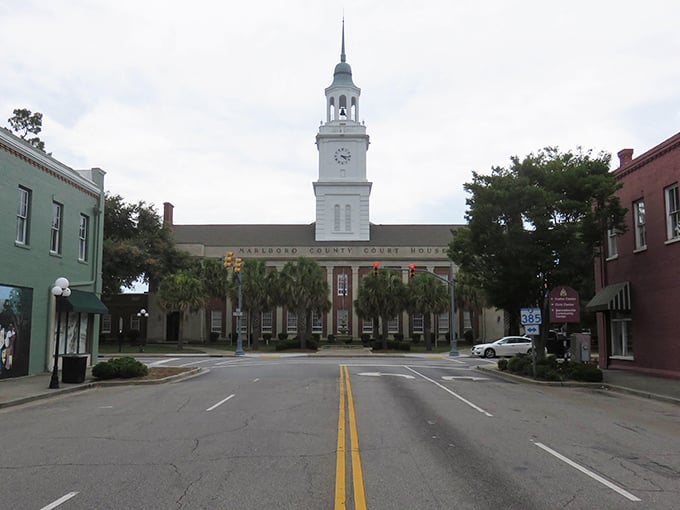 Bennettsville's historic courthouse stands like a Southern gentleman in his Sunday best, complete with that magnificent clock tower keeping everyone punctual since way back when.