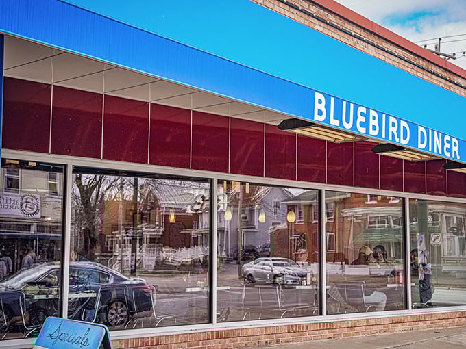 That bright blue exterior isn't just eye-catching &ndash; it's a beacon calling every comfort food lover home.