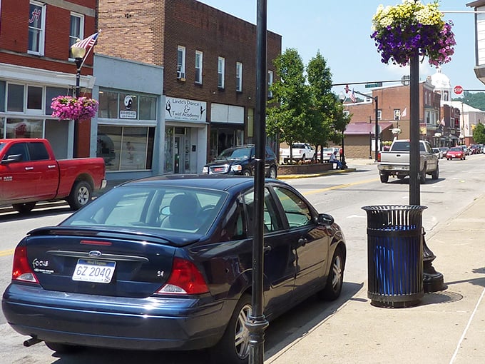 Those hanging flower baskets bring more color to Main Street than most people's entire wardrobes combined!